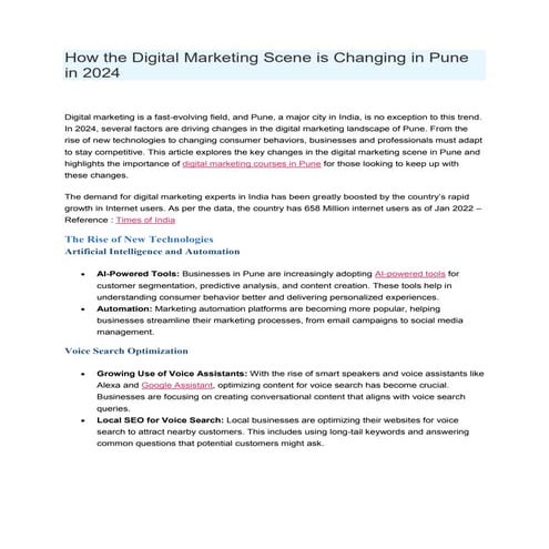 Digital Marketing Analytics for Pune Startups | Skillfloor | PDF