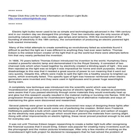 How the First Ever Light Bulb Was Invented | PDF