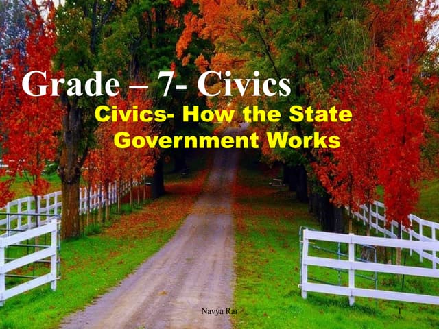 Grade 7 How the state government works PPT (Civics) | PDF