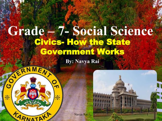 How State Government Works (Grade 7 - Civics) | PPSX