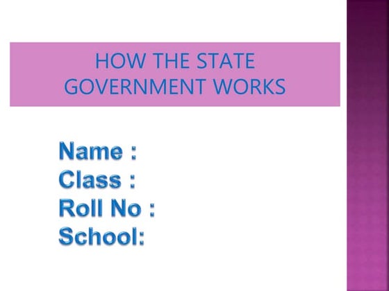 How State Government Works (Grade 7 - Civics) | PPSX | Elections | Politics