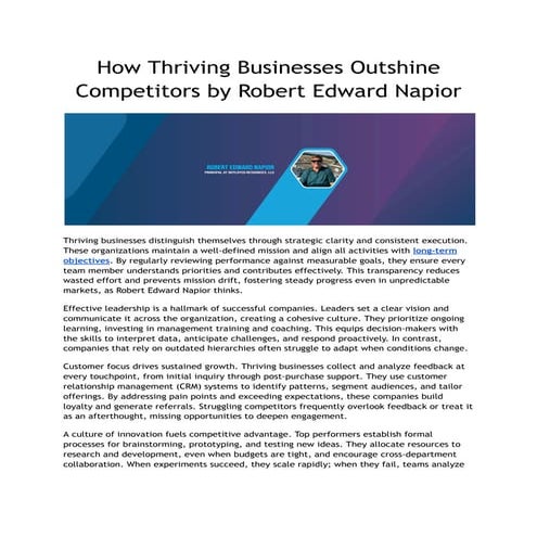 How Thriving Businesses Outshine Competitors by Robert Edward Napior.pdf