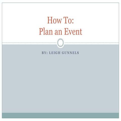 How To: Plan an Event | PPTX