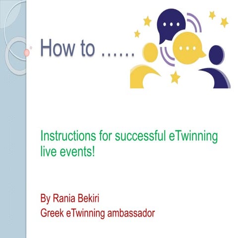 Tutorials for Online Events in eTwinning Live! | PPTX