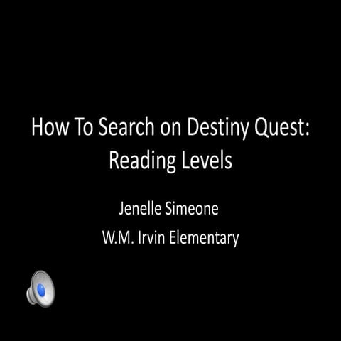 How To Search on Destiny Using Reading Levels | PPTX | Education