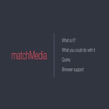 How to matchMedia | PDF