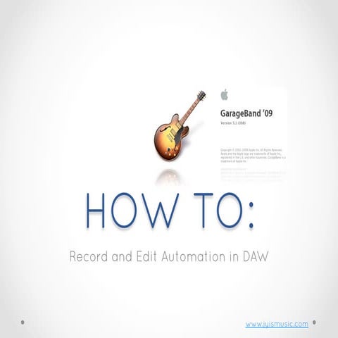 How to record and edit automation in GarageBand | PDF