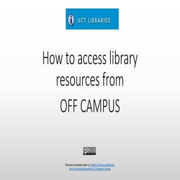 How to access library resources from off campus | PPTX | College ...