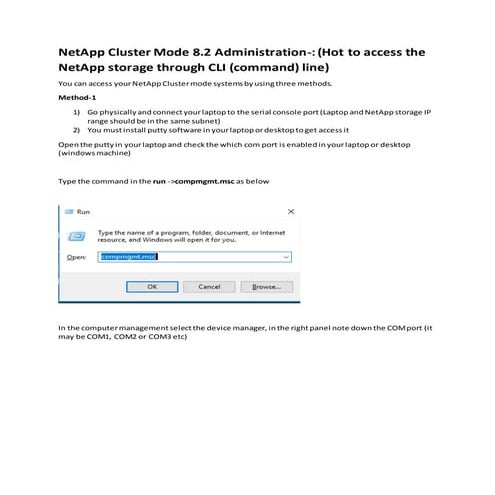 How To Access The Netapp Cluster Mode 8 2 Through Cli Command Mode Pdf
