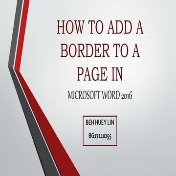 How to add a border to a page in Microsoft Word 2016 | PPTX