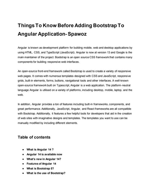 How To Add Bootstrap To An Angular Applicationdocx