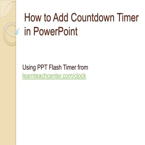 Embed Countdown Timer in PowerPoint Slide | PPTX | Computer Software and Applications | Computing