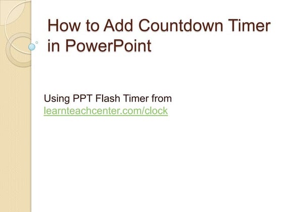 Count down ppt | PPT
