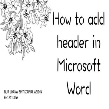 How to add header in microsoft word | PDF
