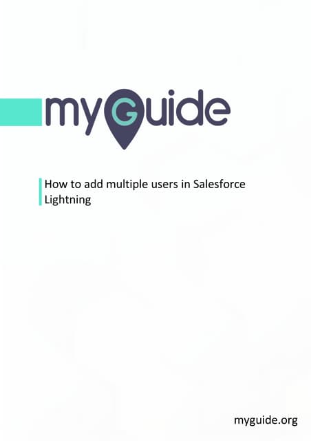 How To Add Multiple Users In Salesforce Lightning Pdf