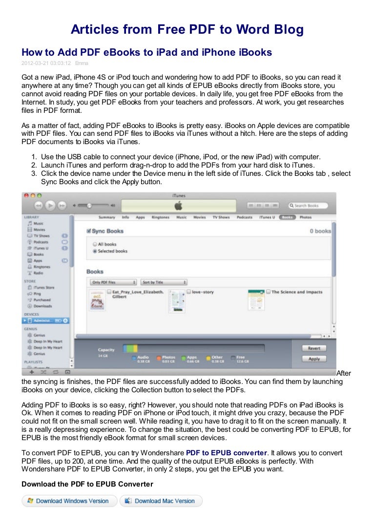 How To Add Pdf E Books To Ipad And Iphone Ibooks How To Add Pdf E Books To Ipad And Iphone Ibooks