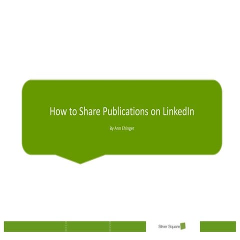 How to Add Publications to LinkedIn | PPTX | Social Networking | Internet