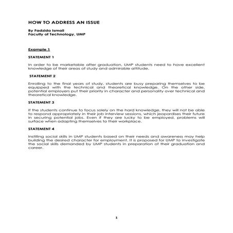 How to address an issue | DOCX