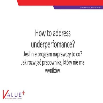 How to address underperformance | PPTX