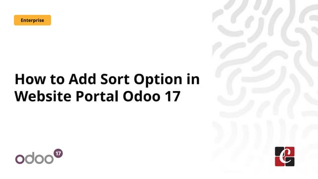 How To Add Sort Option In Website Portal Odoo 17 Ppt