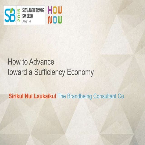 How to advance toward a sufficiency economy | PPTX