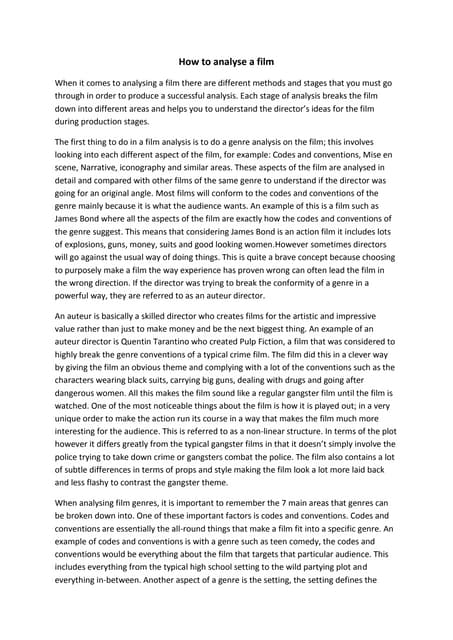 Essay On Film | PDF | Video Production | Content Production