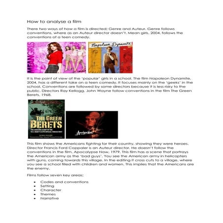 How to analyse a film | PDF