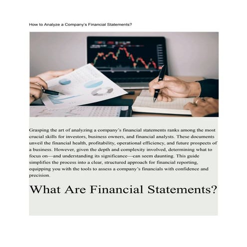 How to Analyze a Company’s Financial Statements? | Skyriss | PDF