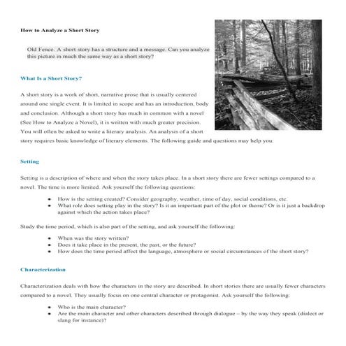 How to analyze a short story | PDF