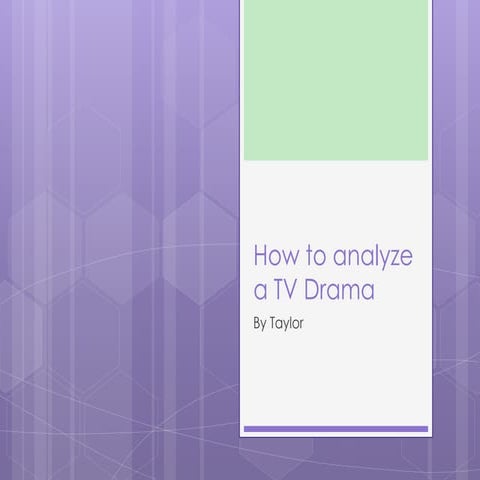 How to analyse tv drama | PPTX