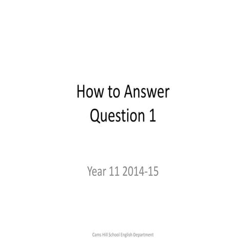 How to answer question 1 | PPT