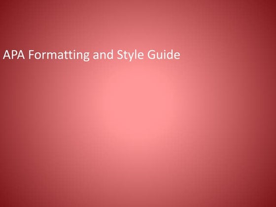 APA Formatting Header Basics | PPT