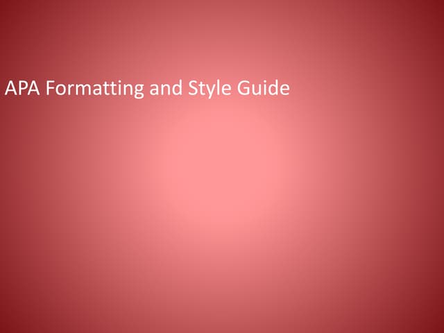 A practical guide to APA style | PPTX