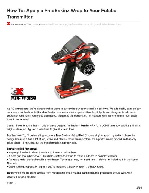 CompetitionX RC Tuning Guide | PDF