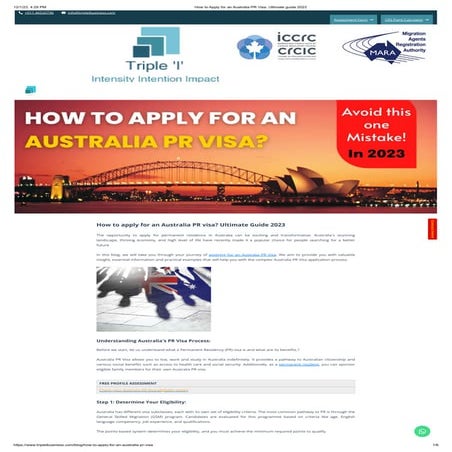 How to Apply for an Australia PR Visa | PDF | Australia and Oceania ...