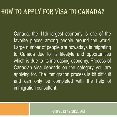How to apply for visa to canada | PPT