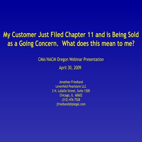 How to Approach a Chapter 11 Sold | PPT | Bankruptcy | Business Banking ...