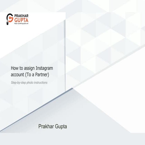 How to Assign Instagram Account (To a Partner) | PDF