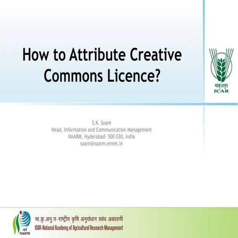 How to attribute creative commons licence | PPTX