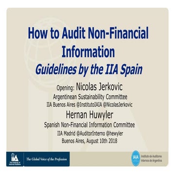 How to Audit Non Financial Information Como auditar el reporte no ...