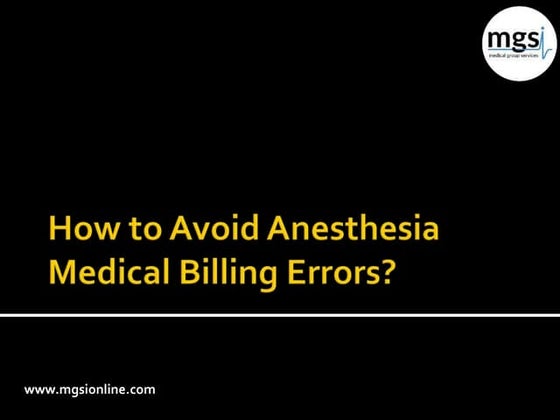 Tips to avoid anesthesia billing errors | PPT