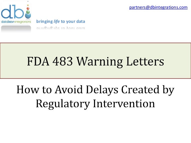 How To Avoid an FDA Form 483 Warning Letter