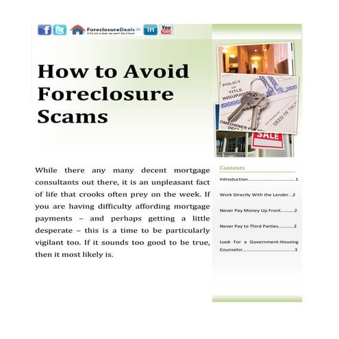 How to avoid foreclosure scams | PDF