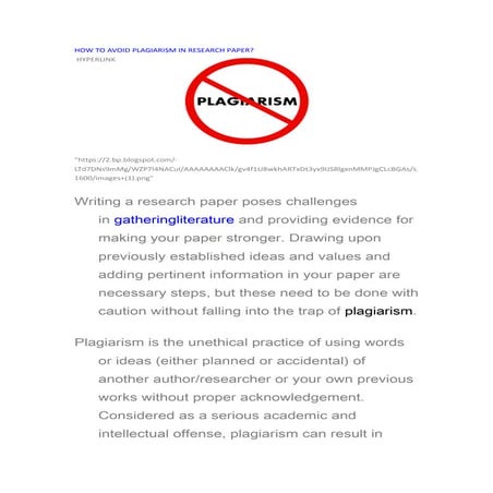 How to avoid plagiarism? | DOC