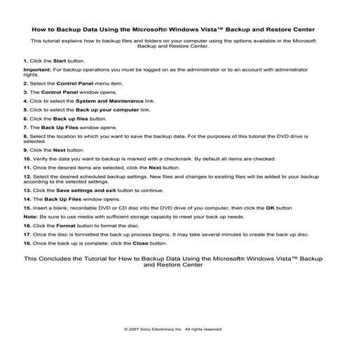 How to back up data | PDF