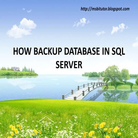 How to backup database in sql server | PPTX | Databases | Computer Software and Applications