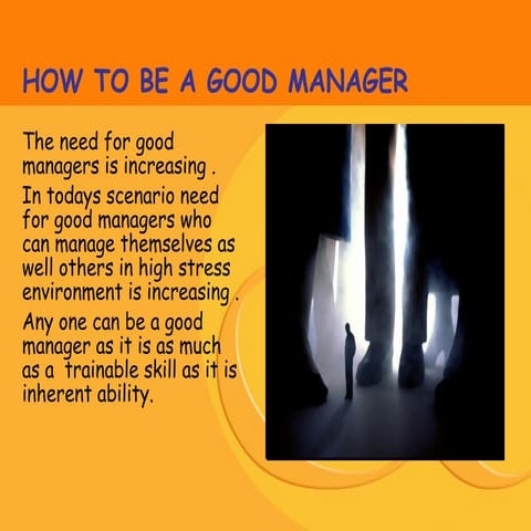 How to be a good manager | PPT