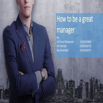 How to be a great manager | PPT
