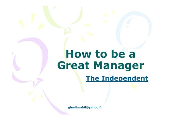 How to be a Good Manager | PPT