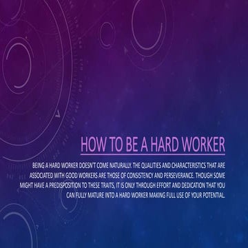 How to be a hard worker | PPT